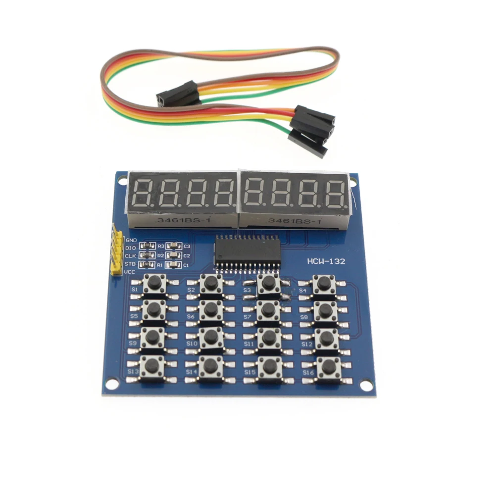 TM1638 8 Bit LED Digit Tube Display Module 16 Keys Keyboard Switch ...