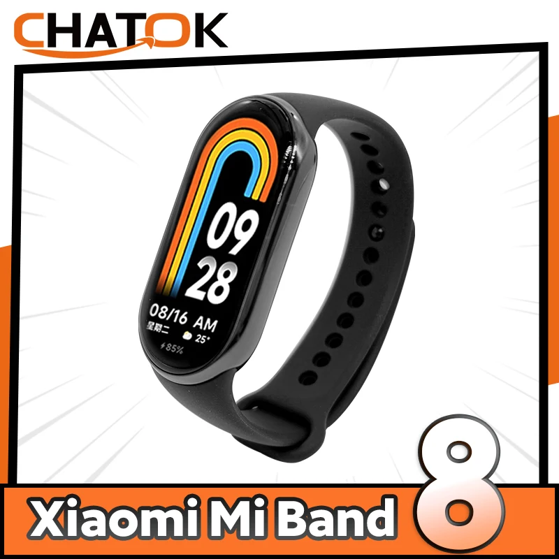 Xiaomi Mi Band 8 inteligente pulseira 7 cor amoled tela miband 8 sangue oxigênio aptidão traker ...