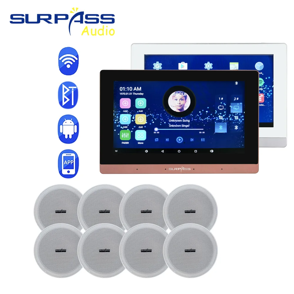 Smart Home Bluetooth Wireless Wifi Wall Amplifier Touch Screen Android ...