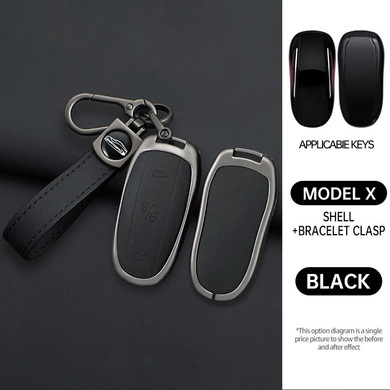 Car Zinc Alloy Leather Fob Smart Remote Control Key Case Cover Holder ...