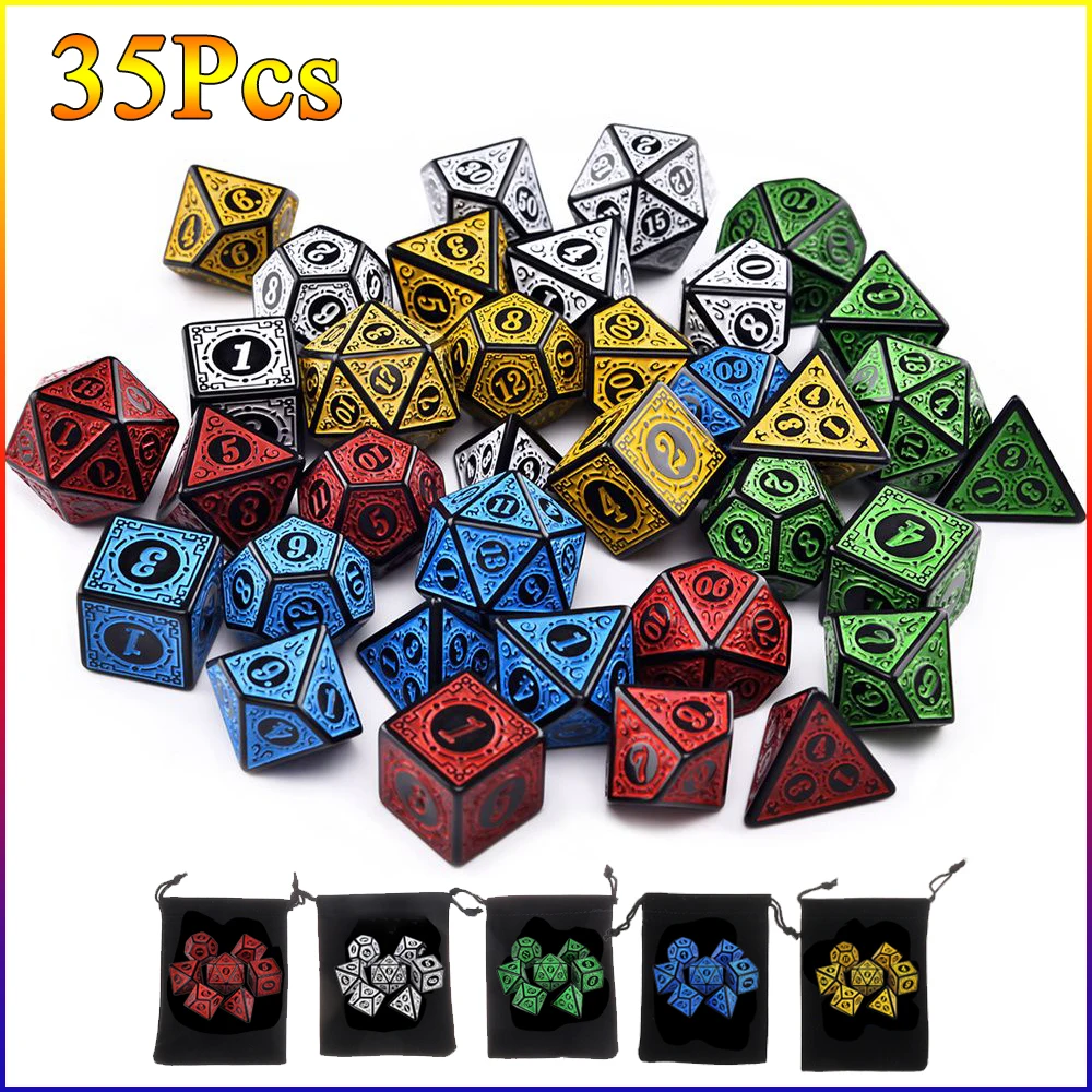 35/21/7Pcs DND Dice Set D4~D20 Multi Sides Polyhedral Dice for Role Playing Board Table Game ...