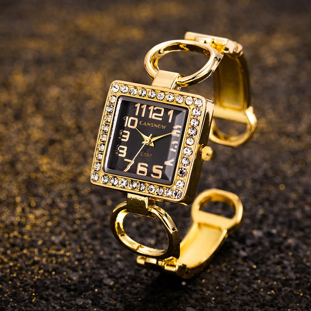 Fashion Women's Gold Watch Bangle Bracelet Stainless Steel Luxury ...