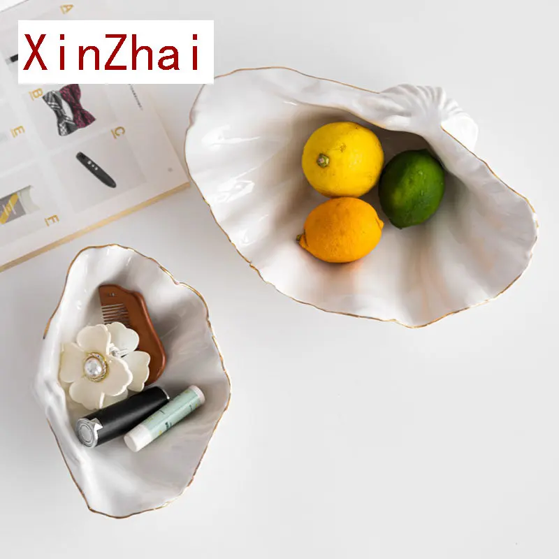 Vilead-Shell-Shape-Ceramic-Plates-Dinner-Dish-Steak-Salad-Tray-Table ...