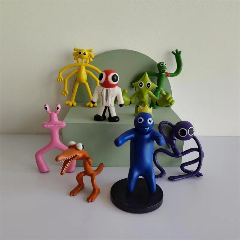 1 Set Rainbow Friends Anime Figure Cartoon Model Game Character Pink ...