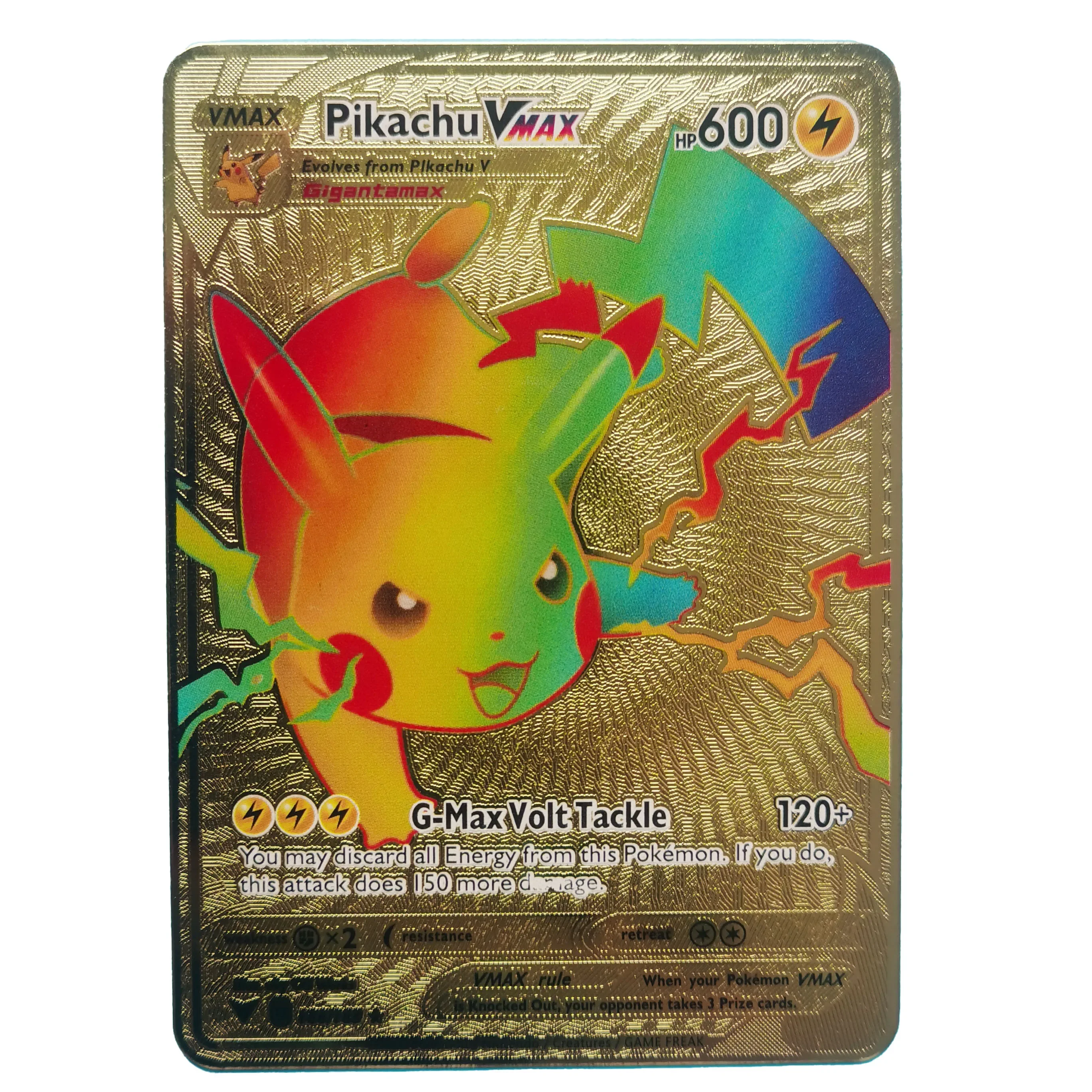 NEW English Metal Card Anime Pikachu Charizard Mewtwo Blastoise Vmax ...