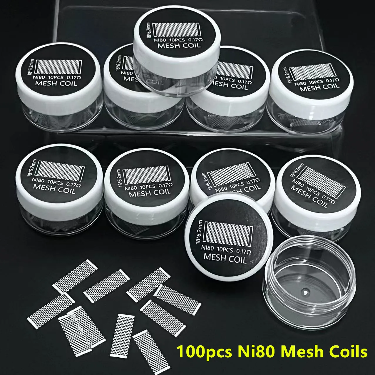 100pcs Ni80 Mesh Coil 0.17ohm Rebuild A1 Coils For Zeus X Mesh Profile ...