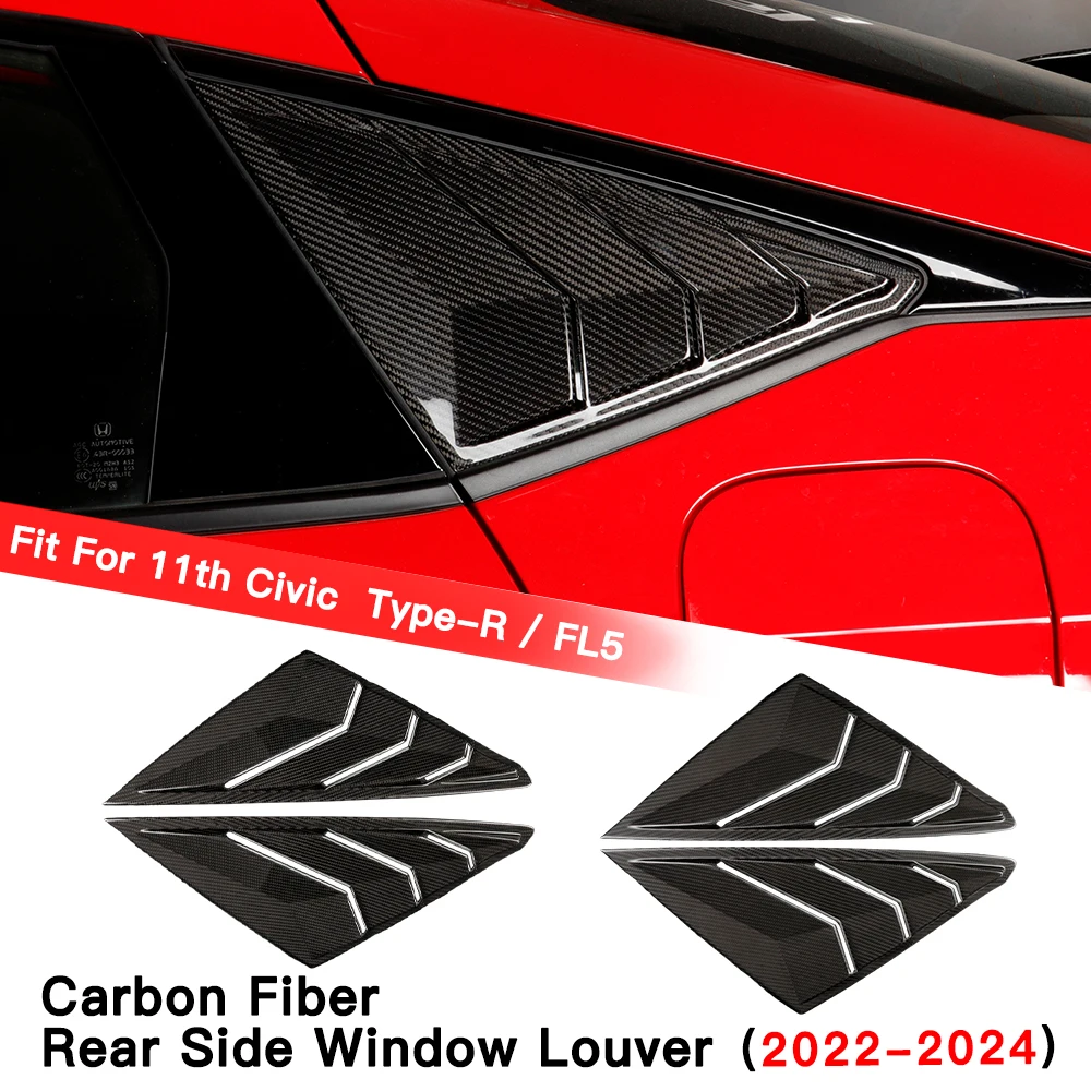 For-Honda-11th-Gen-Civic-Type-R-FL5-Typer-Rear-Side-Window-Louver ...