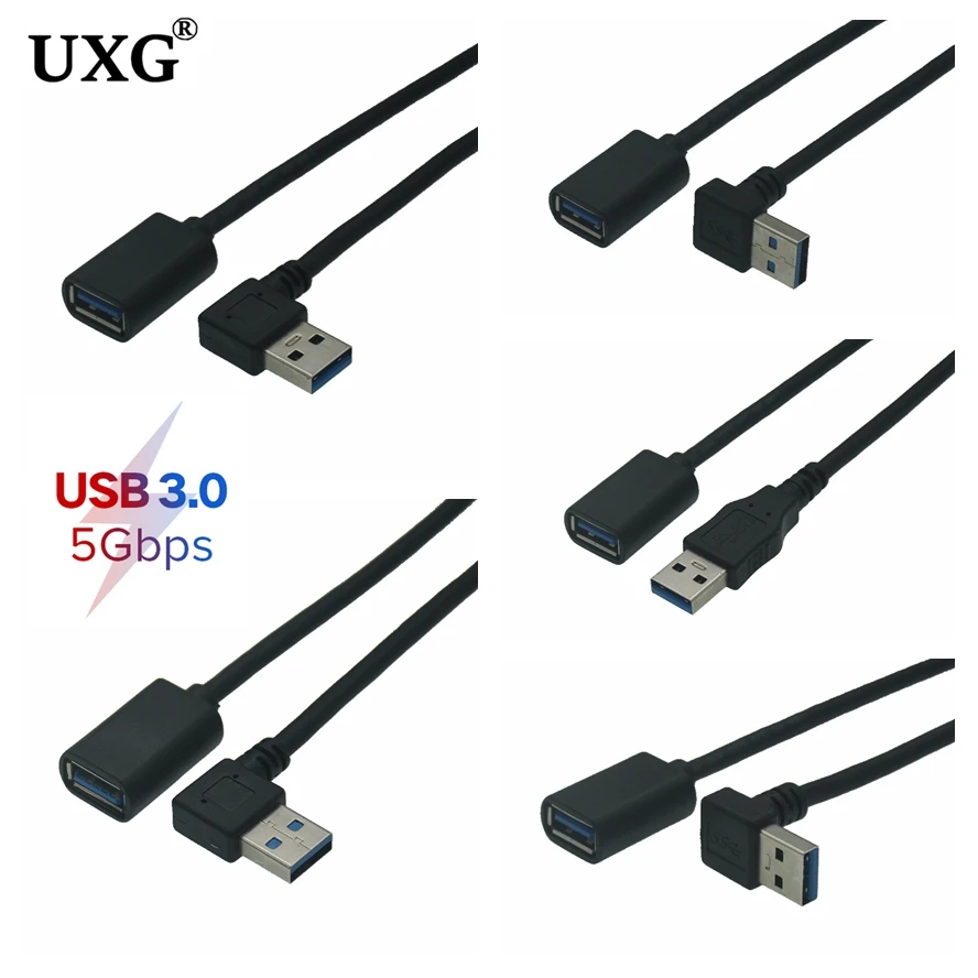 USB-extension-cable-elbow-right-angle-short-cable-USB-to-male-to-female ...