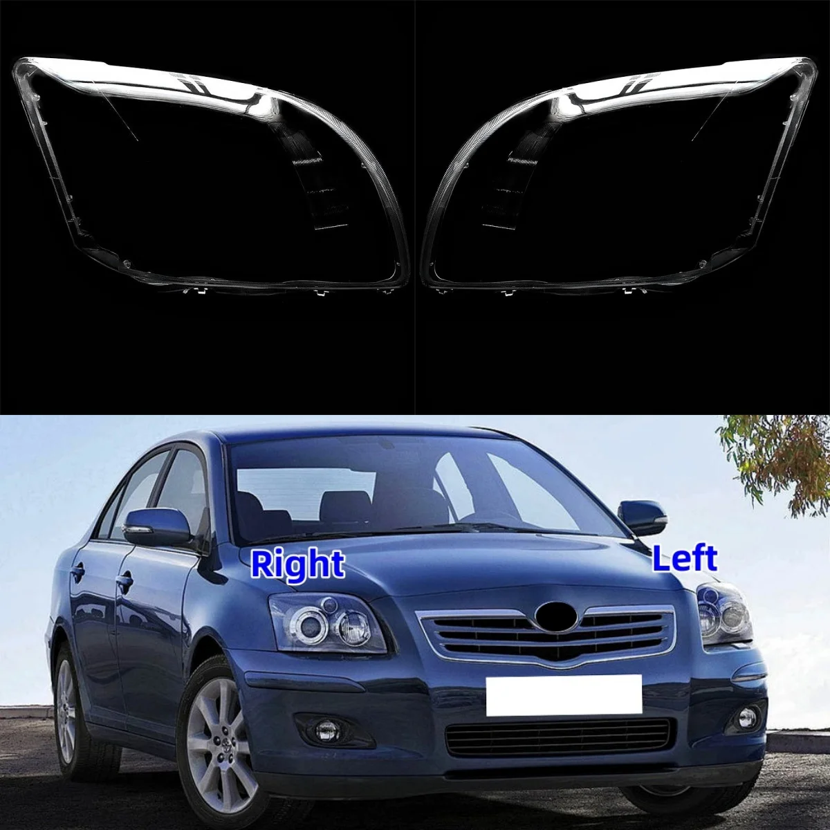 For Toyota Avensis 2006 2007 Transparent Lampshade Headlamp Cover Lamp ...