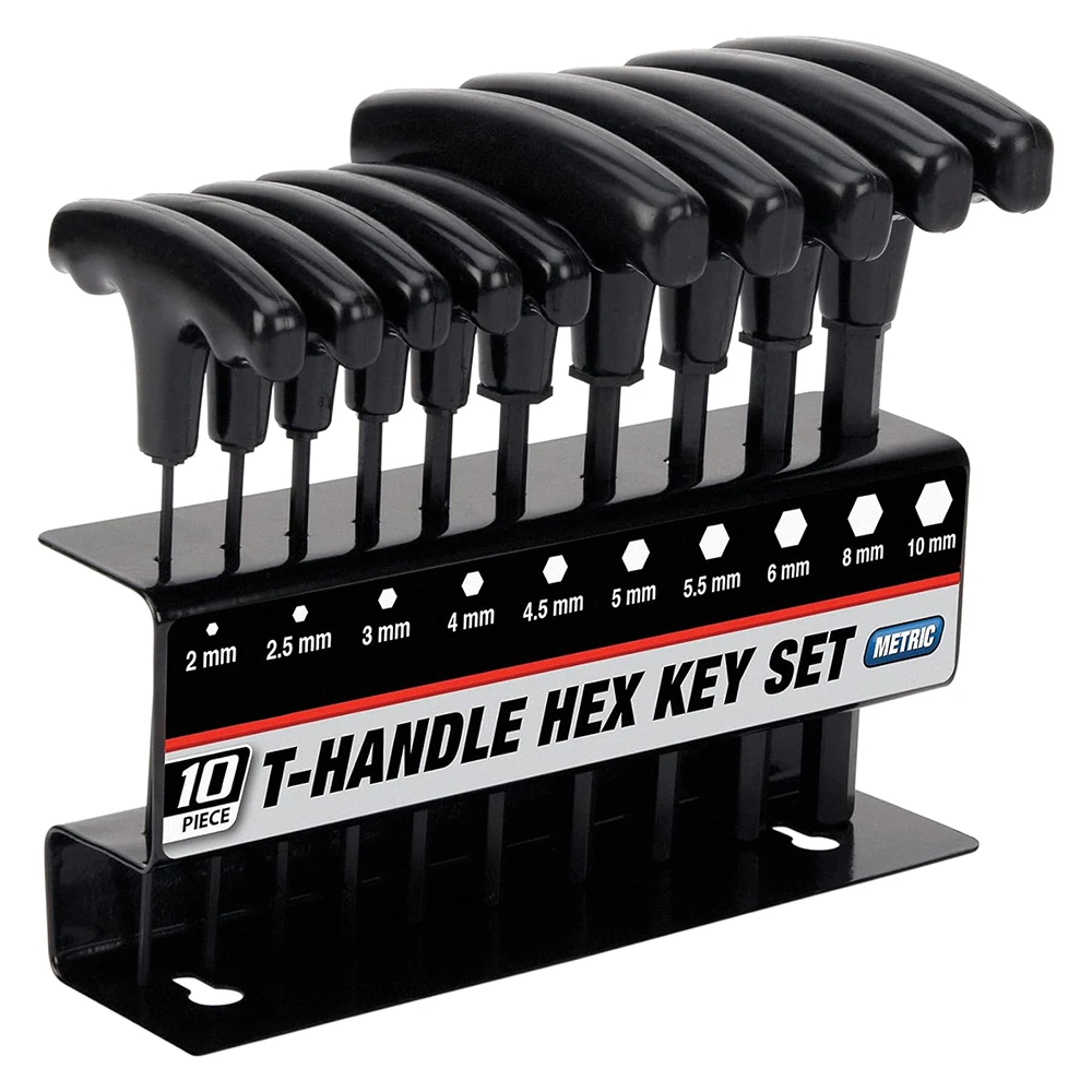 10pcs Metric or Inch T-Handle Hex Key Allen Wrench Tool Set or Star T ...