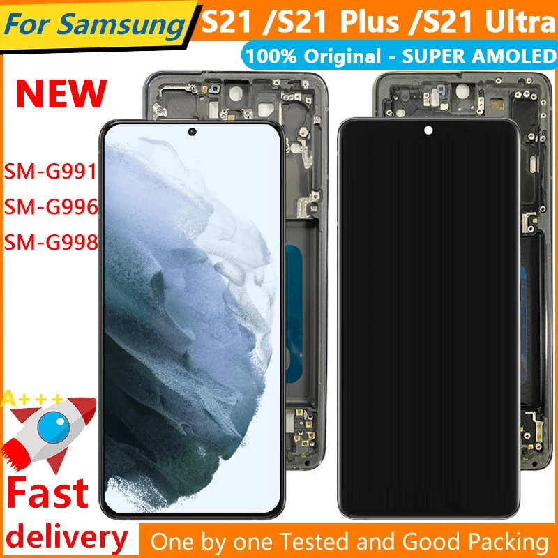 Original-AMOLED-S21-Ultra-G998F-LCD-For-Samsung-Galaxy-S21-Plus-LCD ...