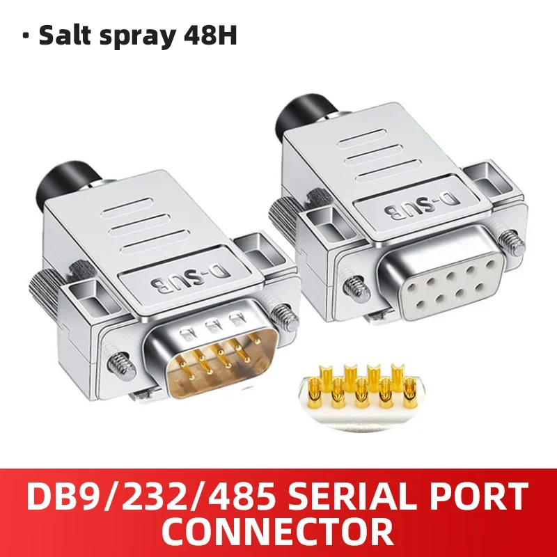 Metal DB9 Serial Port Connector Mini RS232/485 Plug Gold plated 9-pin ...