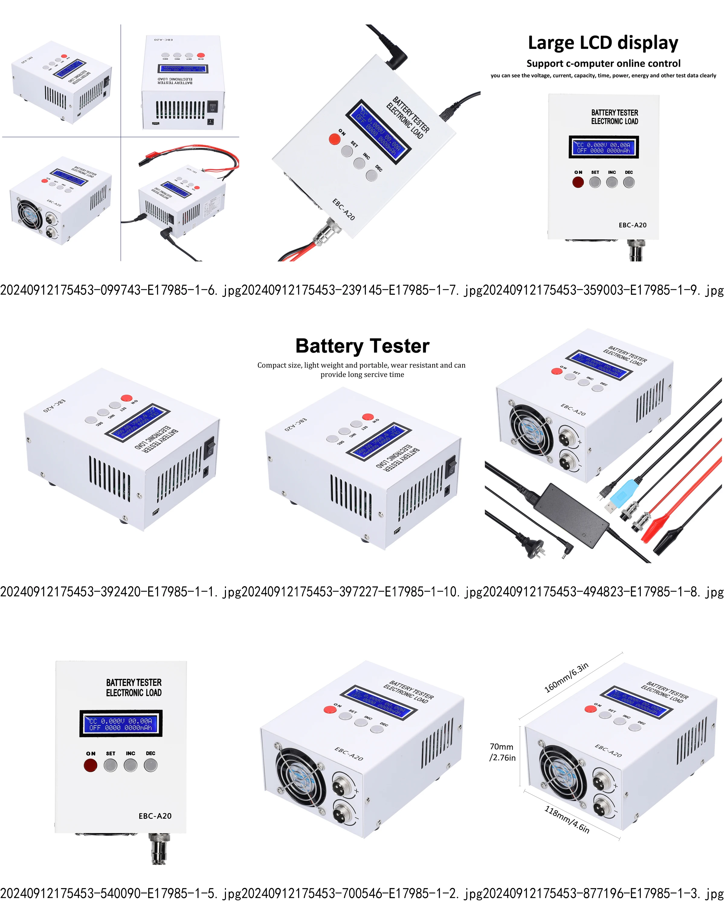 30V 20A 85W Battery Tester Capacity Test Device 5A Recharge 20A ...