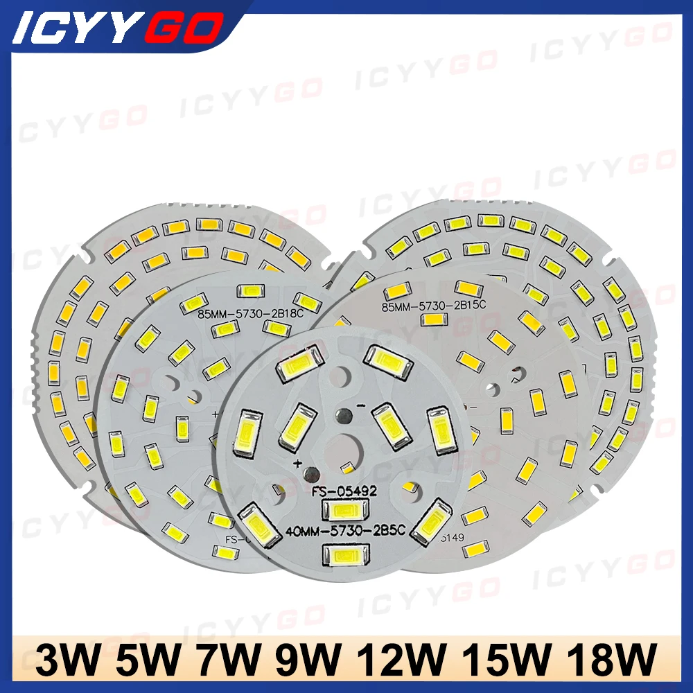 10PCS 3W 5W 7W 9W 12W 15W 18W 24W Lamp Panel PCB SMD5730 High Bright Light Board With LED For ...