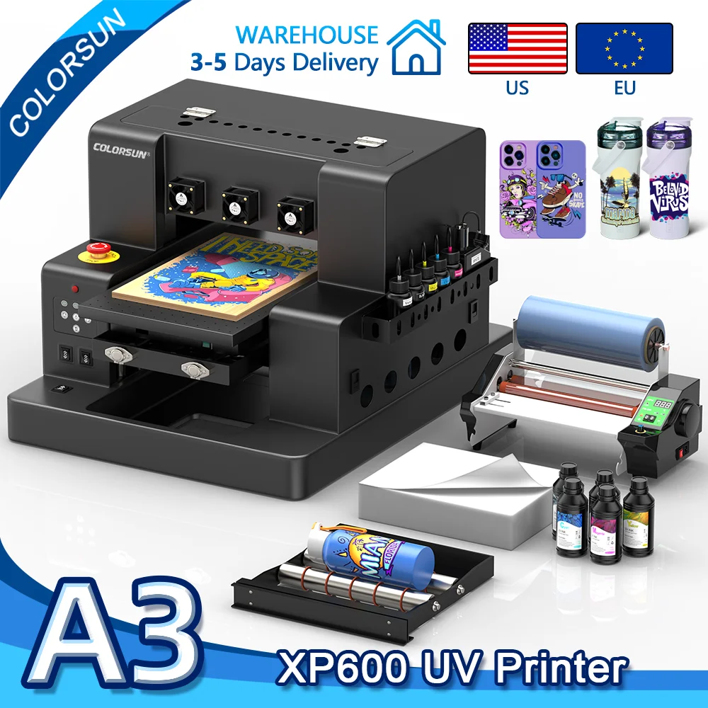 Colorsun A3/A4 UV Printers XP600/L805 UV Printing Machine UV DTF ...