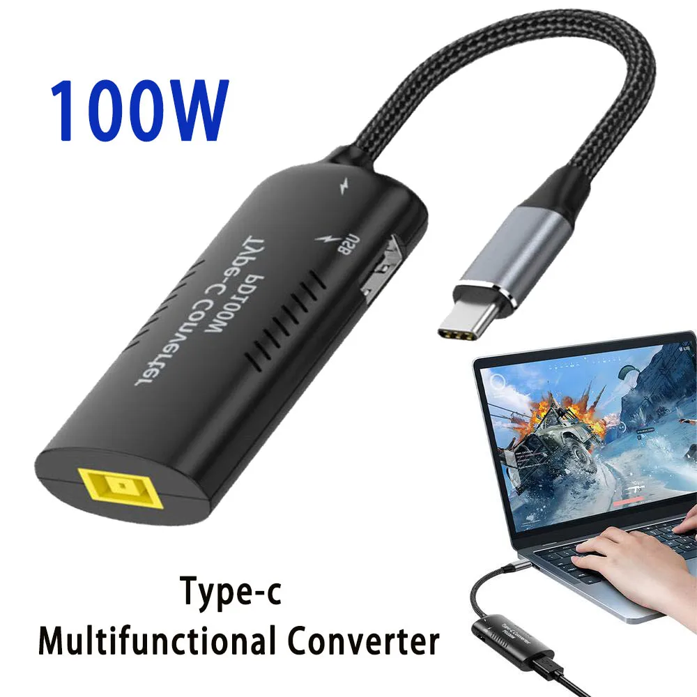 Type C Laptop Converter 100w | Power Adapter Converter | Lenovo Adapter ...
