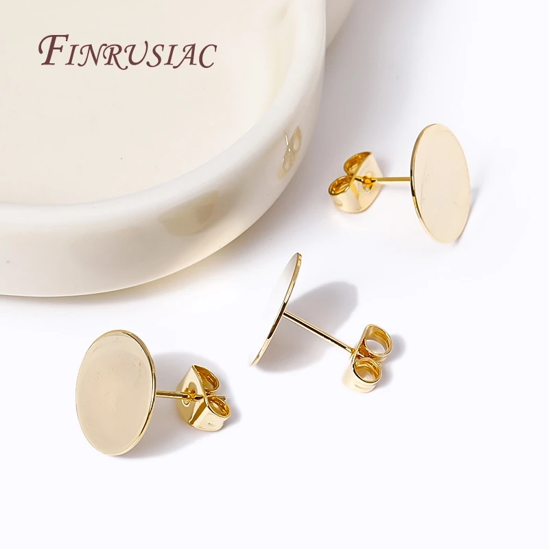 Ear-Post-with-8-10-12MM-Pad-18K-Gold-Plated-Brass-Metal-Blank-Post ...