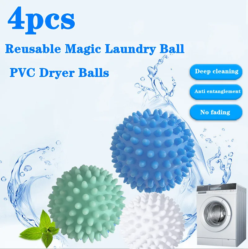 Pvc Dryer Ball Reusable Laundry Balls Washing Machine Drying Fabric ...