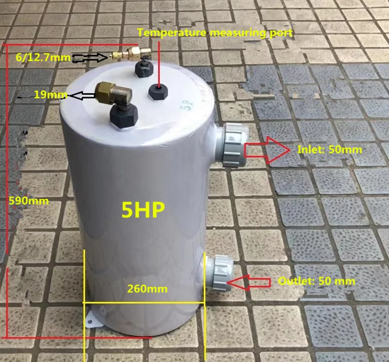 5HP pure titanium evaporator, heat exchanger, titanium gun, sea water ...