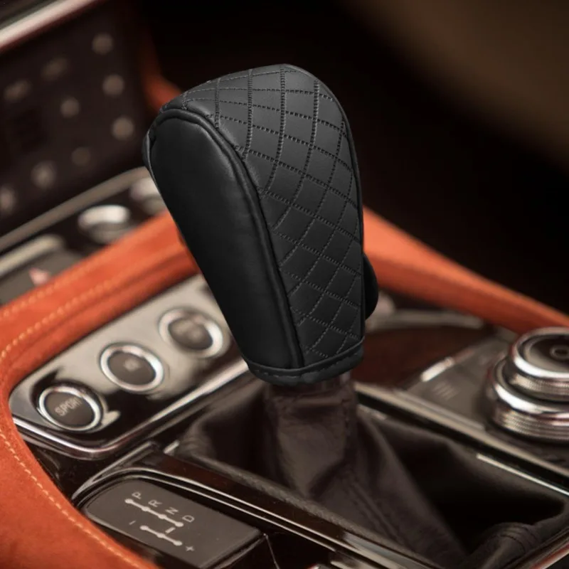 Leather-Car-Shift-Handle-Cover-Case-Protector-Universal-Non-Slip ...