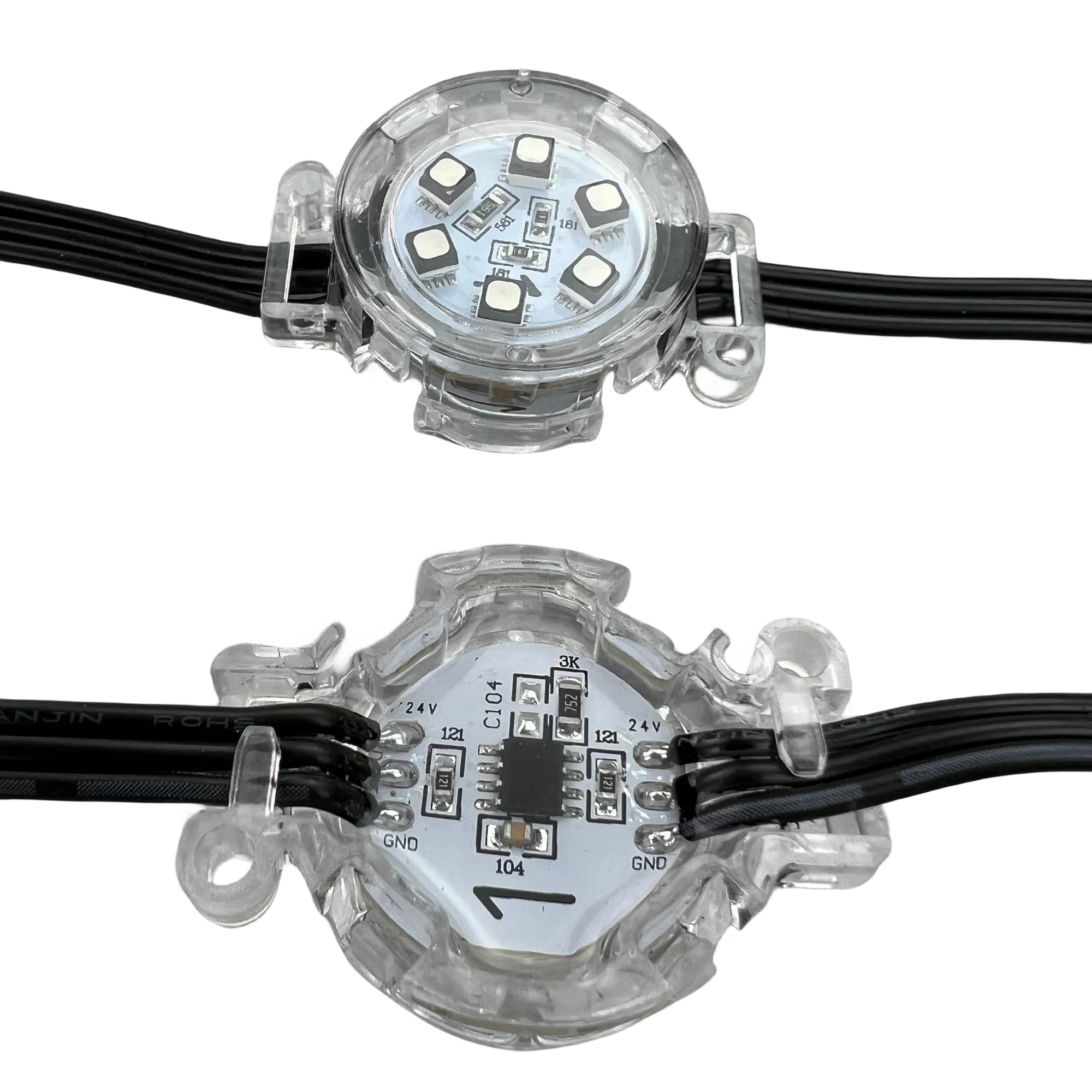 20-Pixels-String-30mm-24V-WS2811-LED-Addressable-RGB-Pixel-Module-IP68 ...