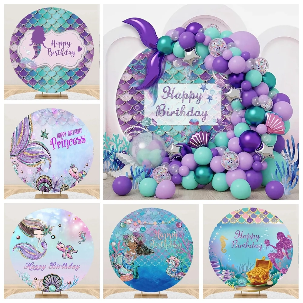 Mermaid-Round-Backdrop-Cover-Under-The-Sea-Glitter-Girls-Princess ...