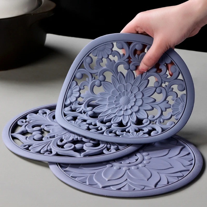 3pcs-Set-Silicone-Tableware-Mat-Vintage-Hollow-Carving-Silicone-Pad ...