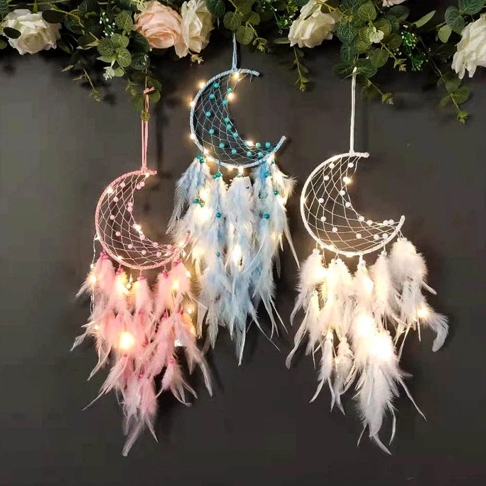 Fancy-Dream-Catcher-With-LED-String-Hollow-Hoop-Heart-Shape-Pendant ...