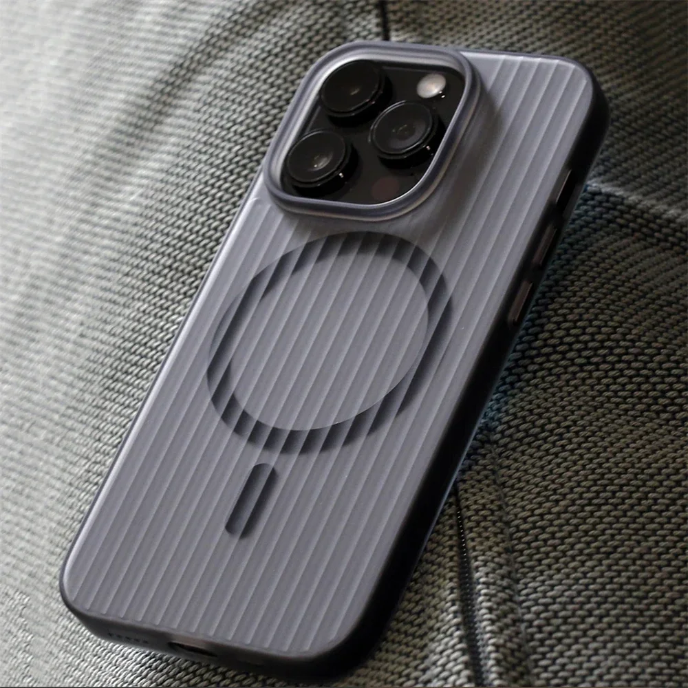 Luxury-Corrugated-Pattern-Matte-Magnetic-Wireless-Charge-Case-For ...