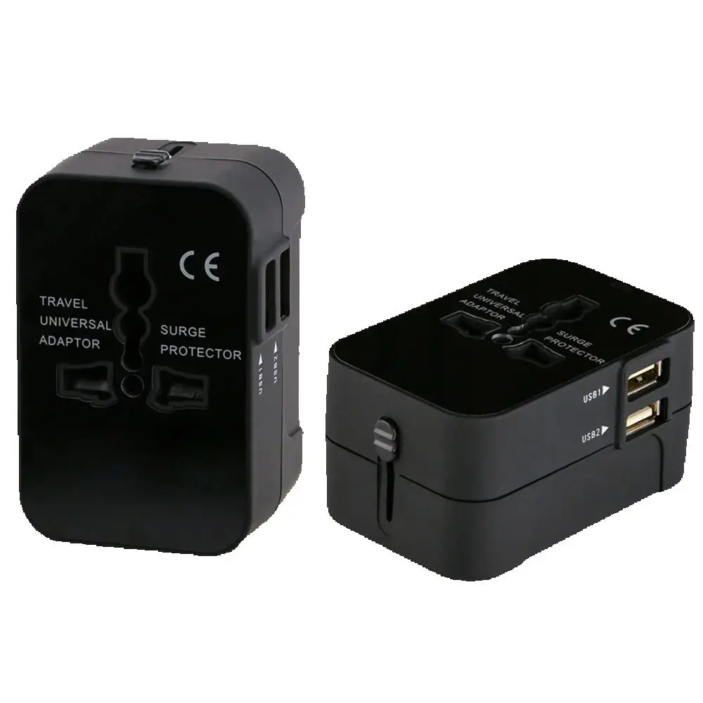 Universal AU US UK EU 2 USB Travel Plug Adapter All In One Wall AC ...
