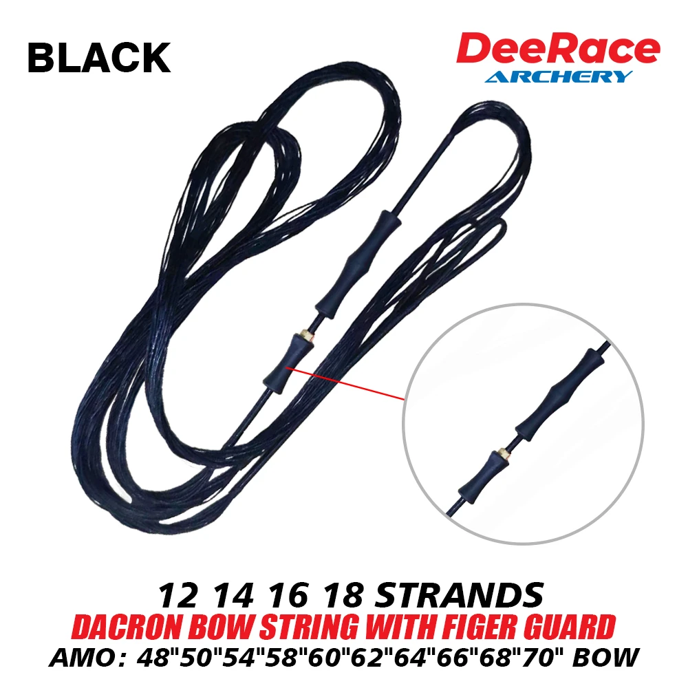 Deerace Archery Accessory Dacron Bow String Black With Finger Guard Amo ...