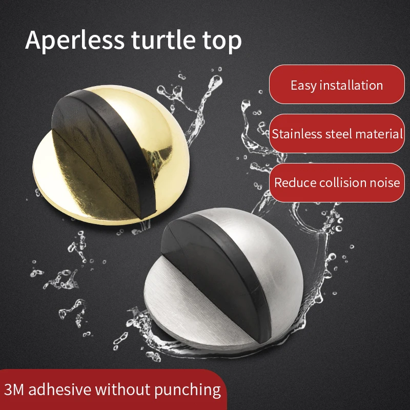 No punching anti-collision door stop household rubber bathroom glass ...