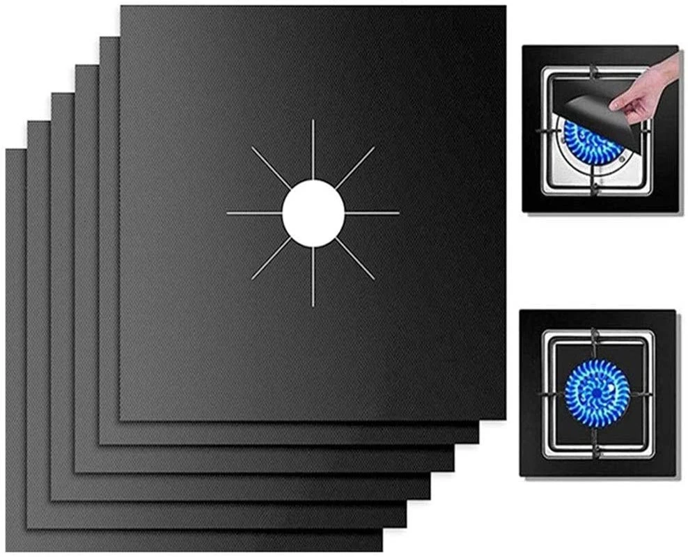 4/6/8pcs Gas Stove Protector Cooker Cover Liner Clean Mat Pad Kitchen ...