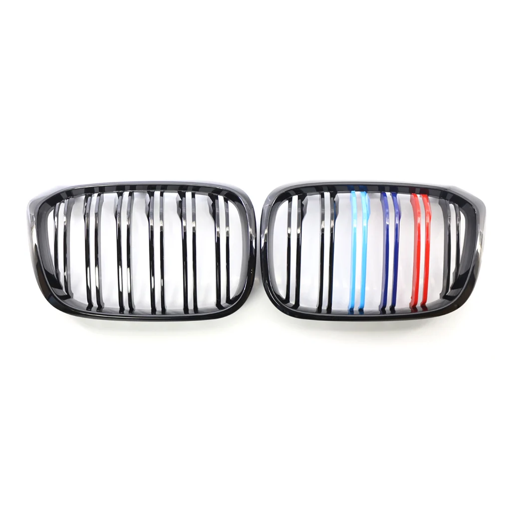 For BMW X3 G01 X4 G02 18-20 Gloss Black Dual Slats Grille M-Color ...