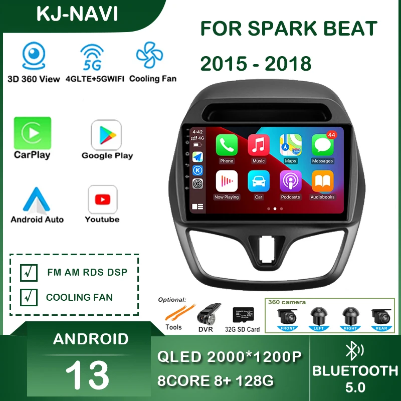 For Chevrolet Spark Beat 2015 2018 Radio Carplay Bluetooth Car Multimedia Player Intelligent ...