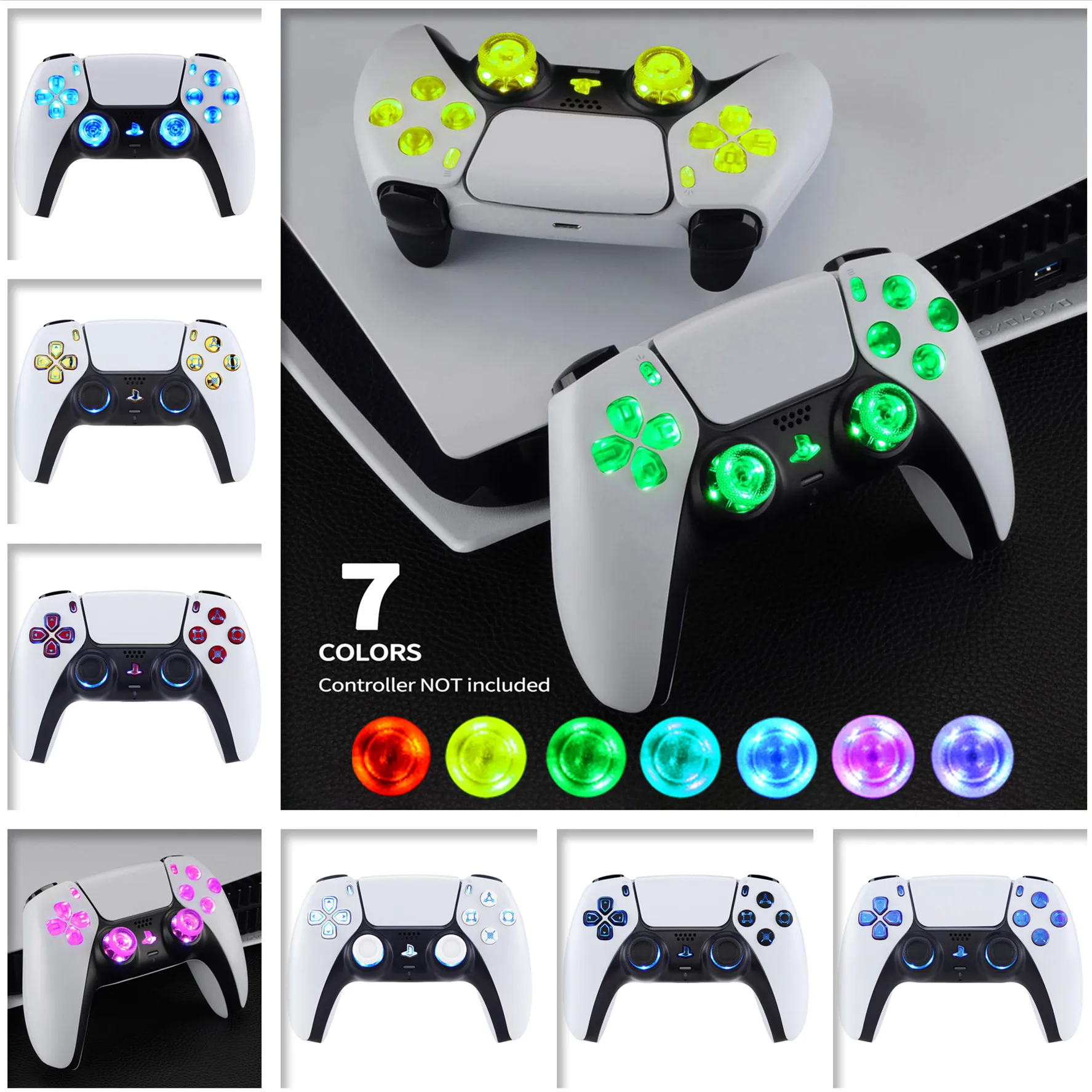 Extremerate Diy Dtf Led Kit For Ps5 Controller Multi-colors Luminated D ...