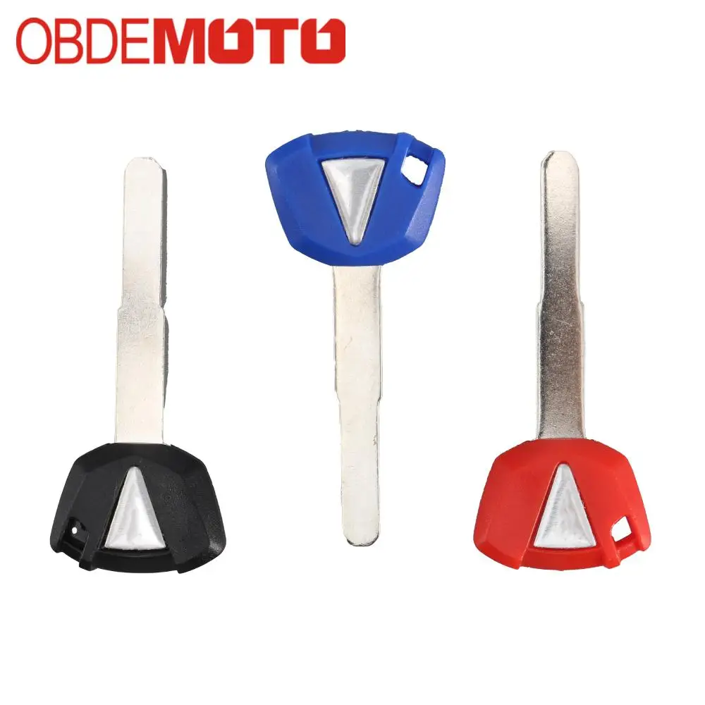 New-Blank-Motorcycle-Uncut-Keys-Black-Blue-Red-Length-49-5mm-for ...