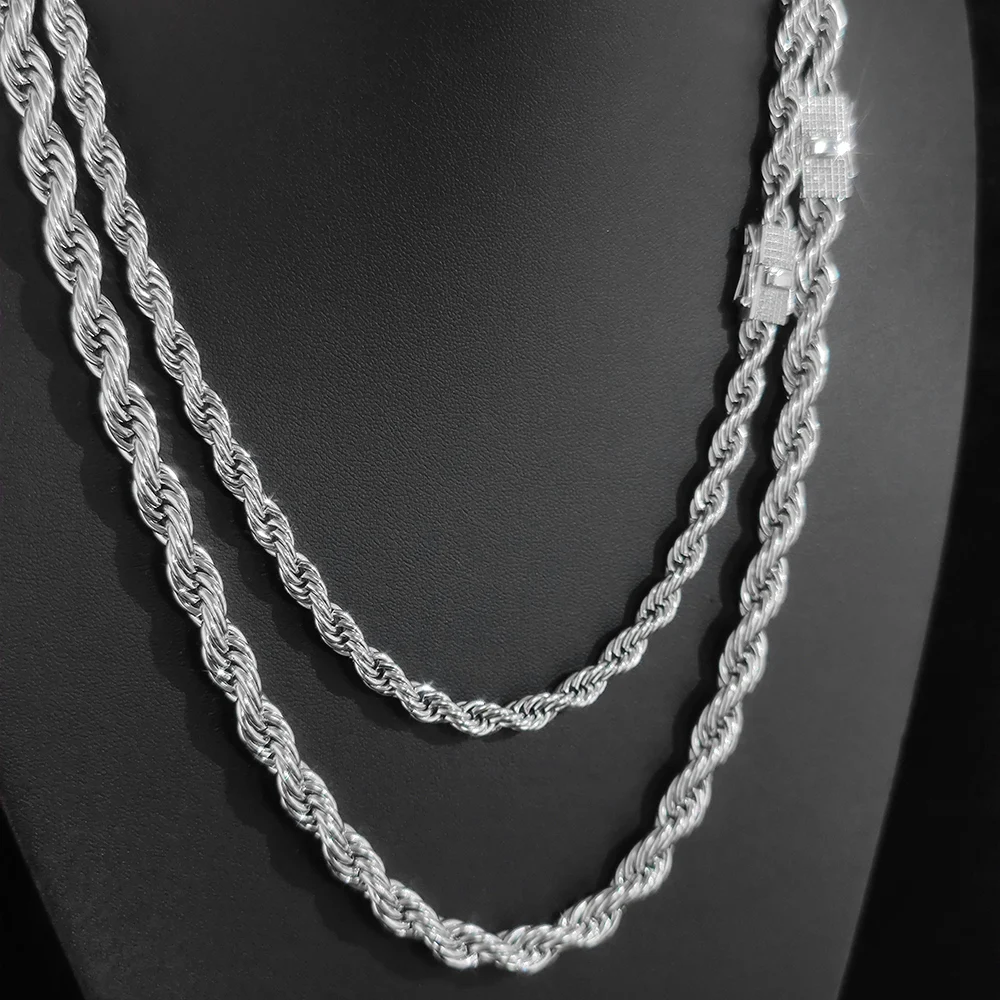 Hip-Hop-6mm-8mm-Stainless-Steel-Rope-Chain-Necklace-Iced-Out-Full ...