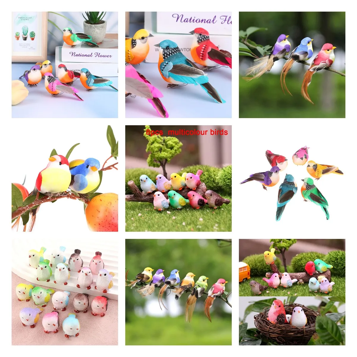 Creative-Simulation-Parakeet-Parrot-Landscape-Ornament-Miniature-Animal ...