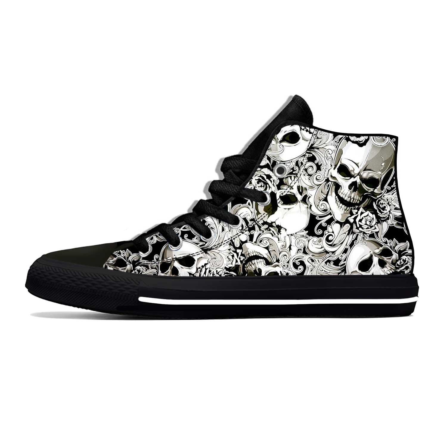 Hot-SKull-PAisley-Gothic-Goth-Horror-Punk-Scary-Cool-High-Top ...