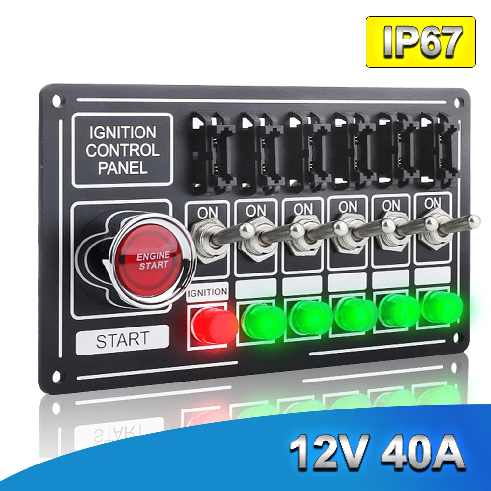 Panel-de-interruptor-de-carreras-de-12V-accesorio-de-encendido-de-coche ...