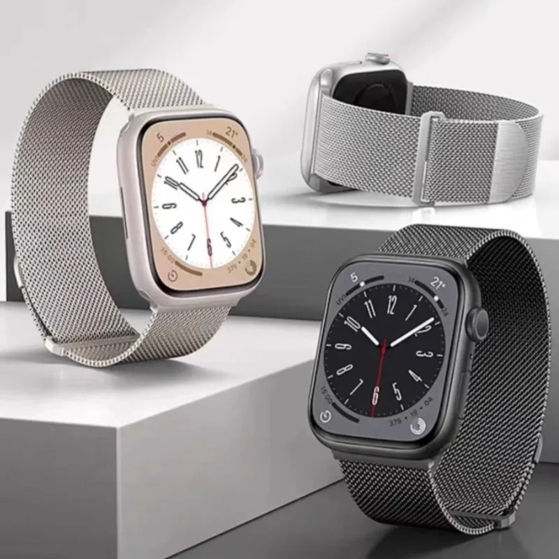Metal-Milanese-Loop-for-apple-watch-band-44mm-40mm-45mm-41mm-42-38-44mm ...