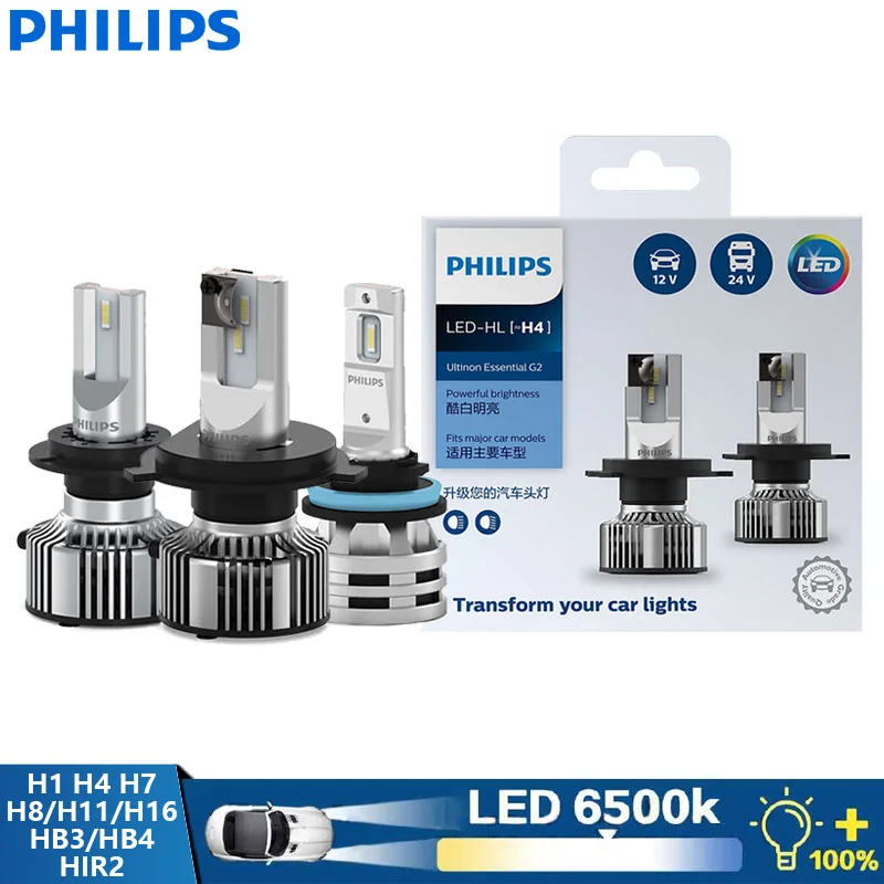 Philips-luces-LED-para-coche-faros-delanteros-blancos-brillantes-H1-H4 ...
