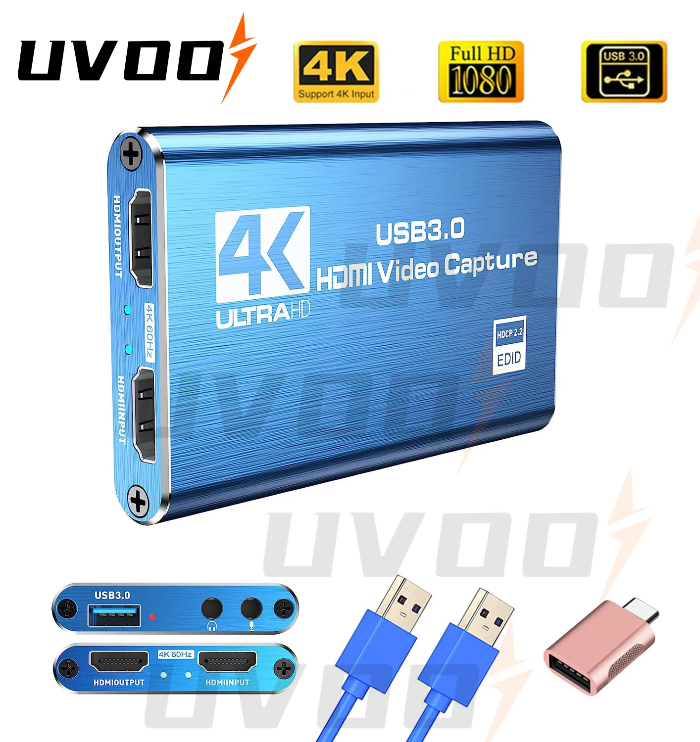 UVOOI-Video-Capture-Card-4K-1080P-60FPS-HDMI-Capture-Card-Game-Capture ...