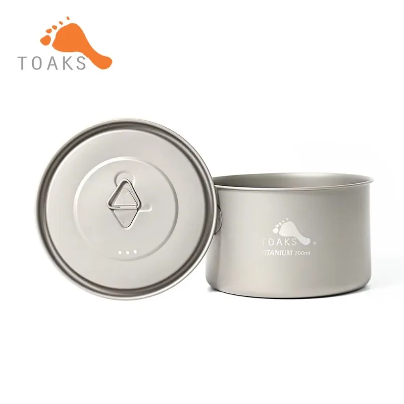 TOAKS Titanium Ultralight 700ml Pot,POT-700-D115-L Camping Cookware ...