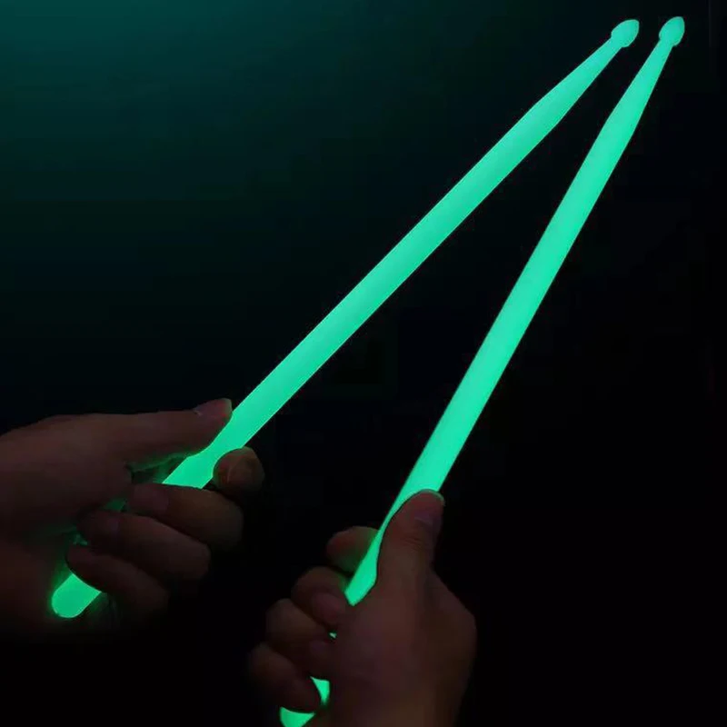 2pcs-5A-Luminous-Drum-Stick-Drum-Set-Fluorescent-Drumsticks-Glow-in-The ...