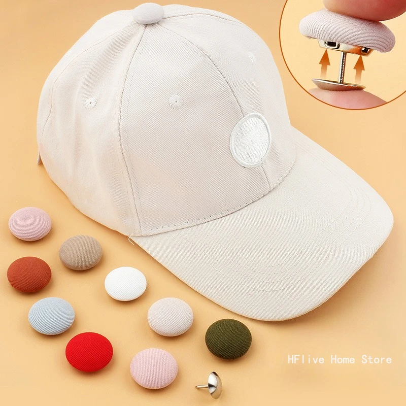 5PCS Colourful Not Removeable Sew-free Hat Cap Button Round Snap Button ...