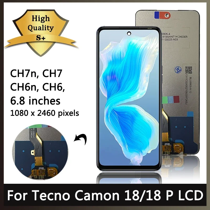 6-8-Screen-For-Tecno-Camon-18-CH7-CH7n-LCD-Display-Touch-Screen ...