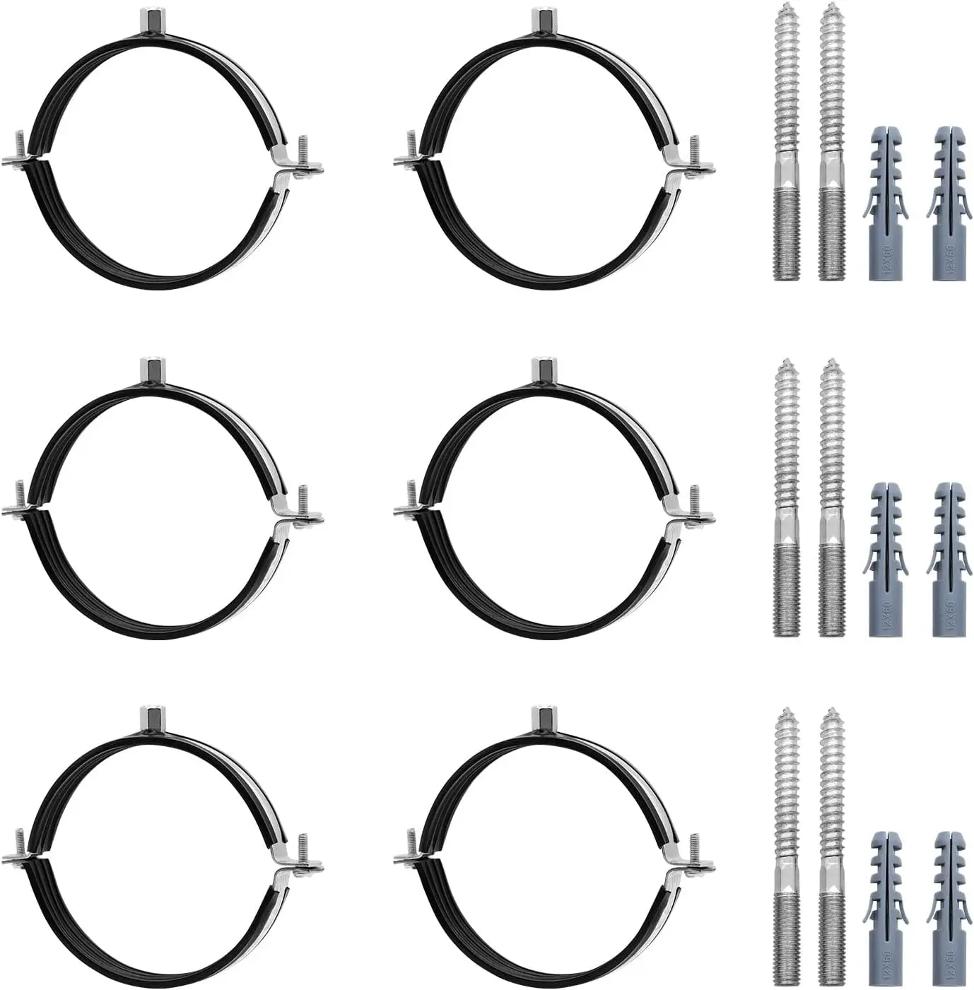 6Pcs-Pipe-Bracket-Clamp-Adjustable-Metal-Clamps-with-Screw-Expansion ...