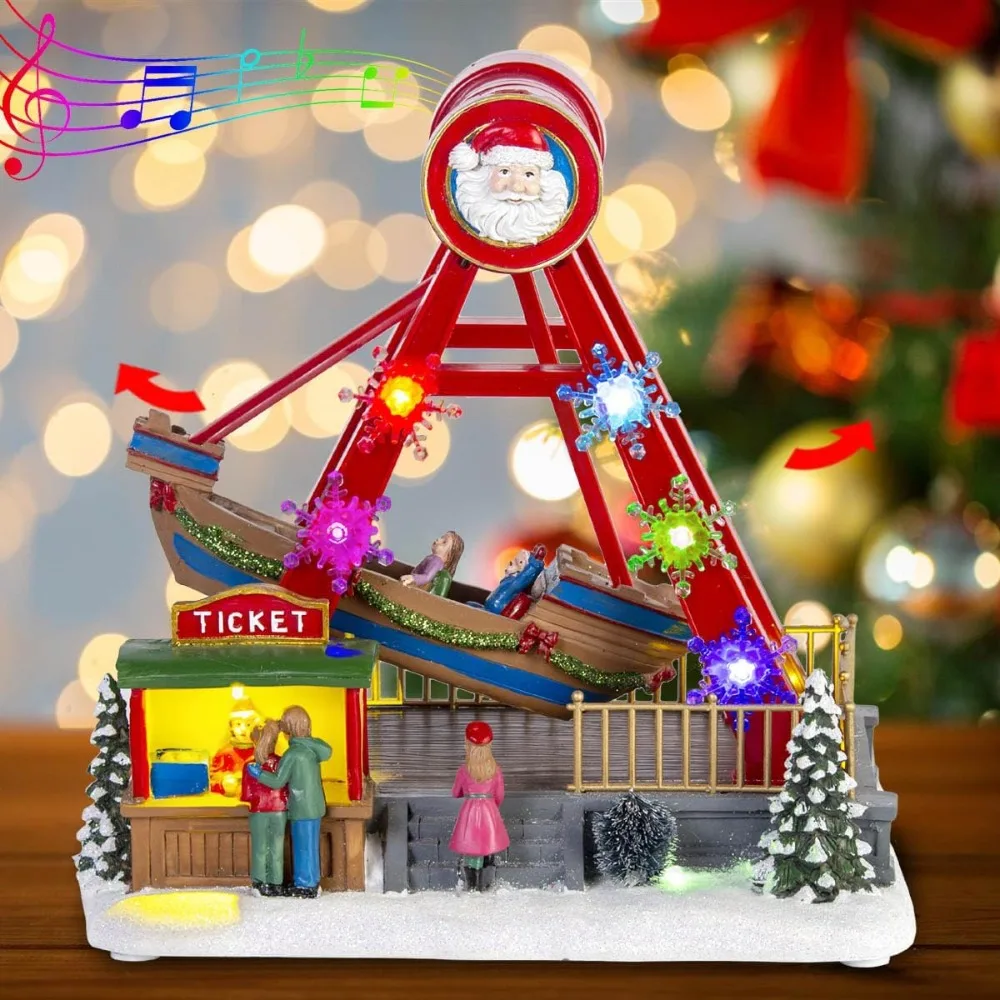 Christmas-Village-Collection-Carnival-Ride-Santa-Ship-Animated-Swing ...